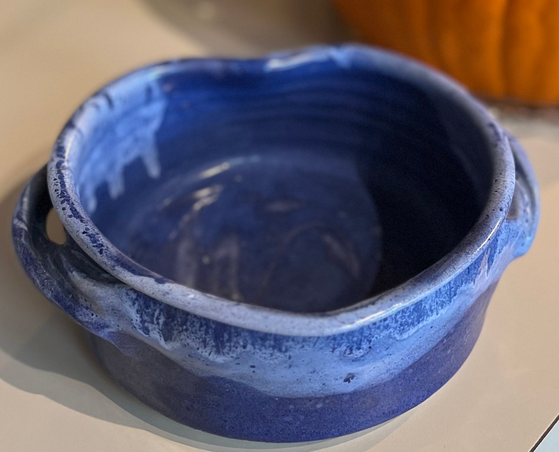 Blue Heart Pottery Crock | Greene Acres Christmas Tree Farm
