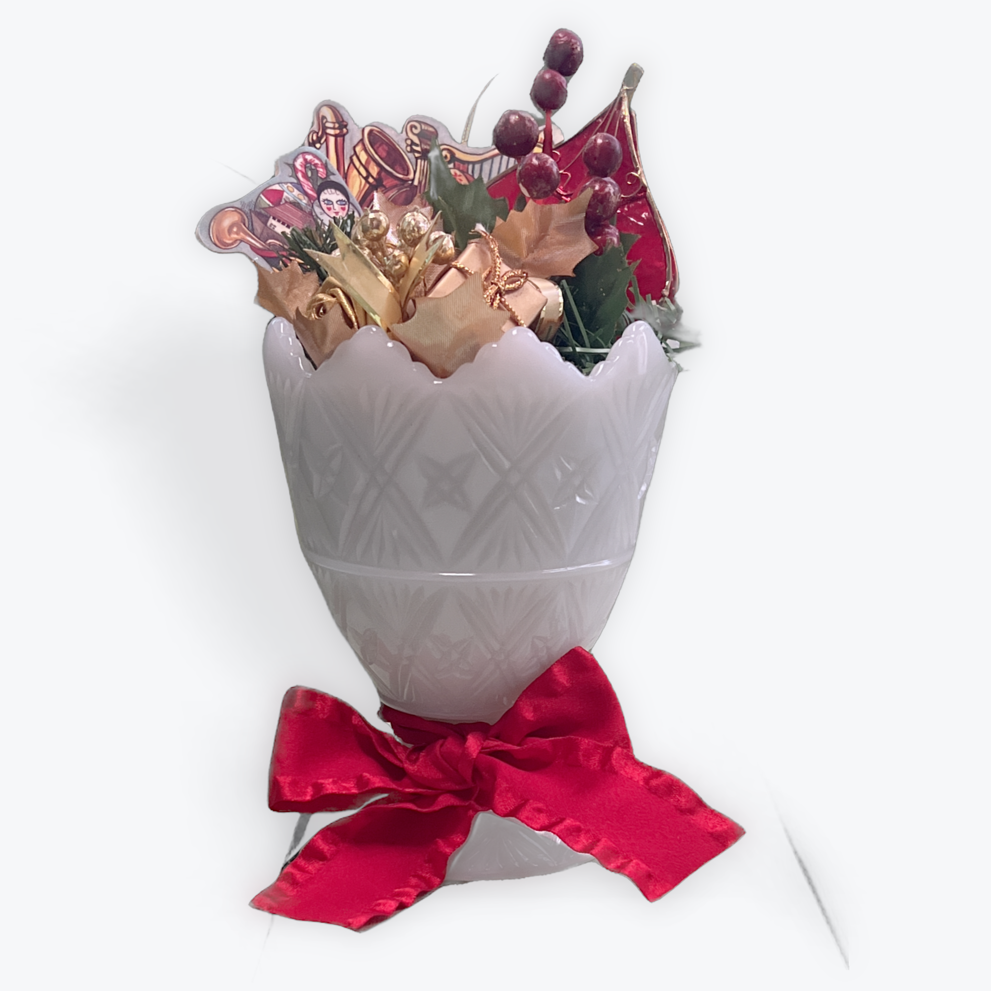 Vintage Milk Glass Vase by E. O. Brody | Greene Acres Christmas Tree Farm