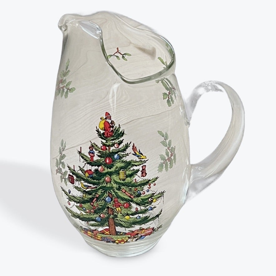Clear Vintage Egg Nog Pitcher | Greene Acres Christmas Tree Farm